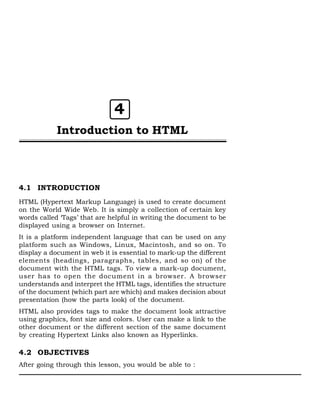 Introduction to html (912 kb) | PDF