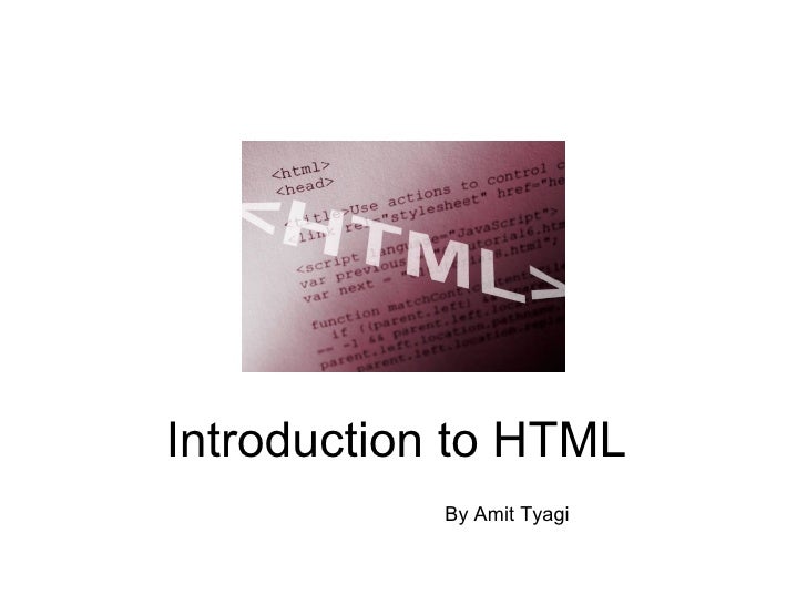 Introduction to HTML
