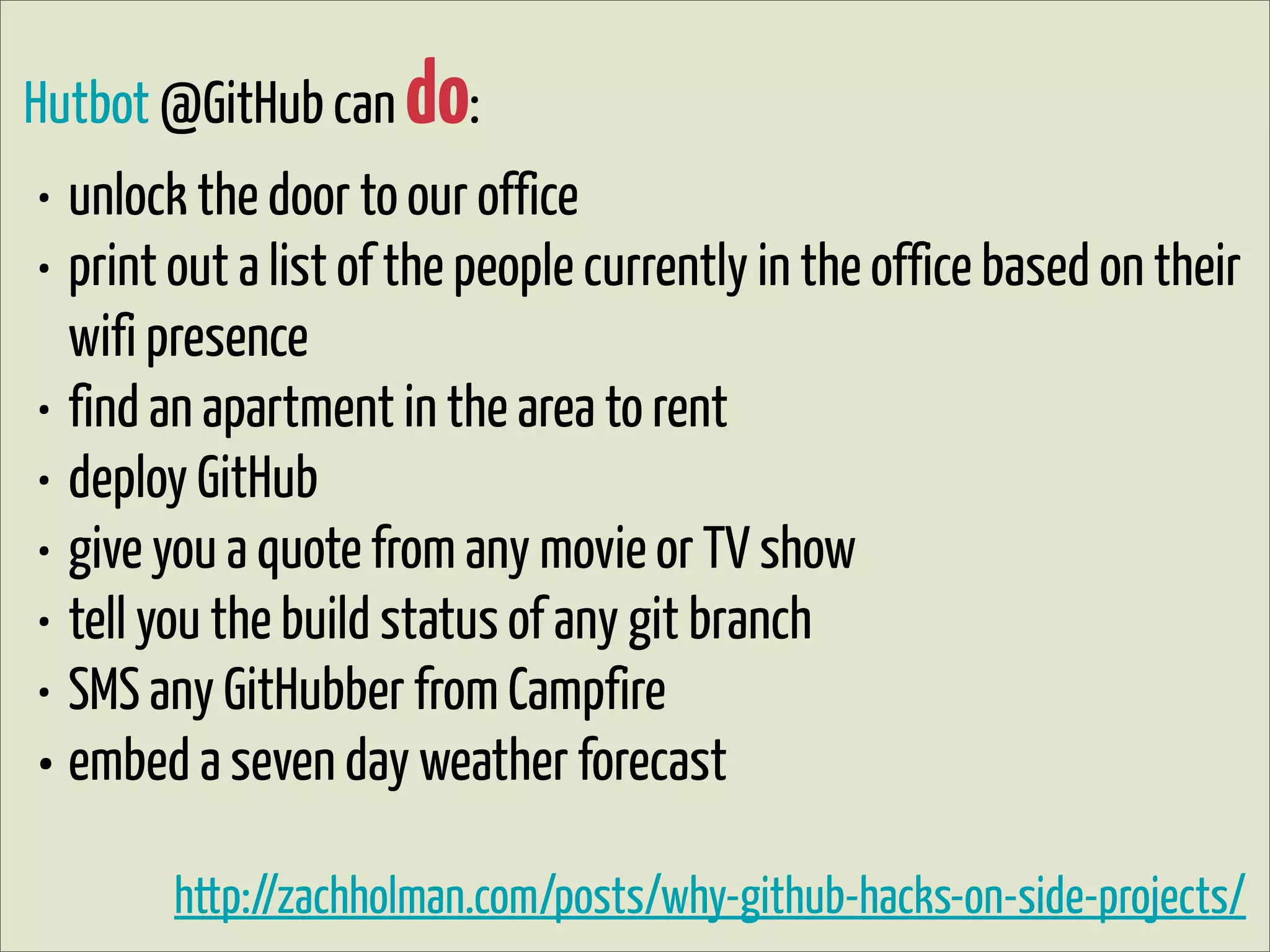 Introduction to hubot | PPT