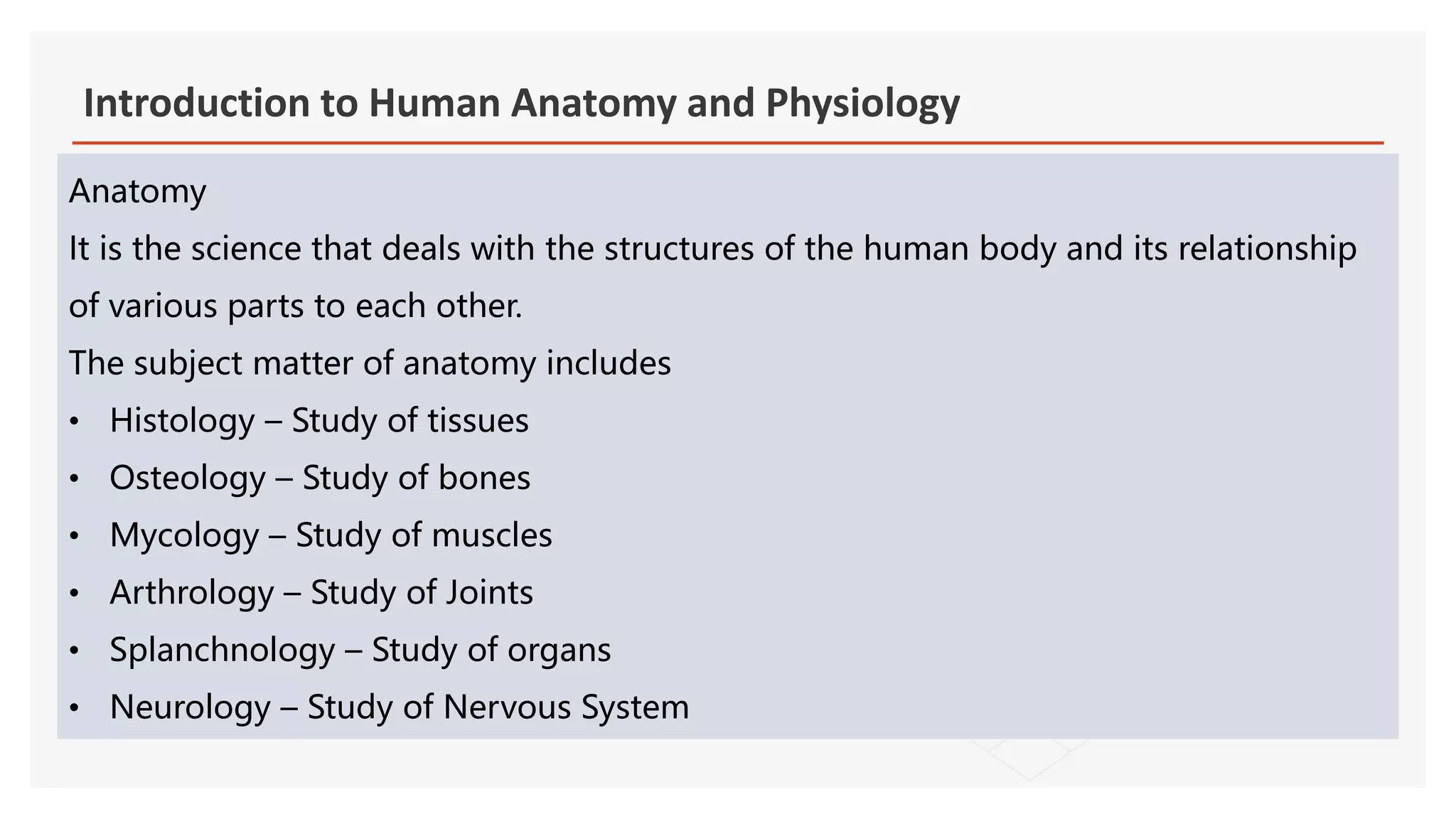 Introduction to Human Anatomy and Physiology | PPT