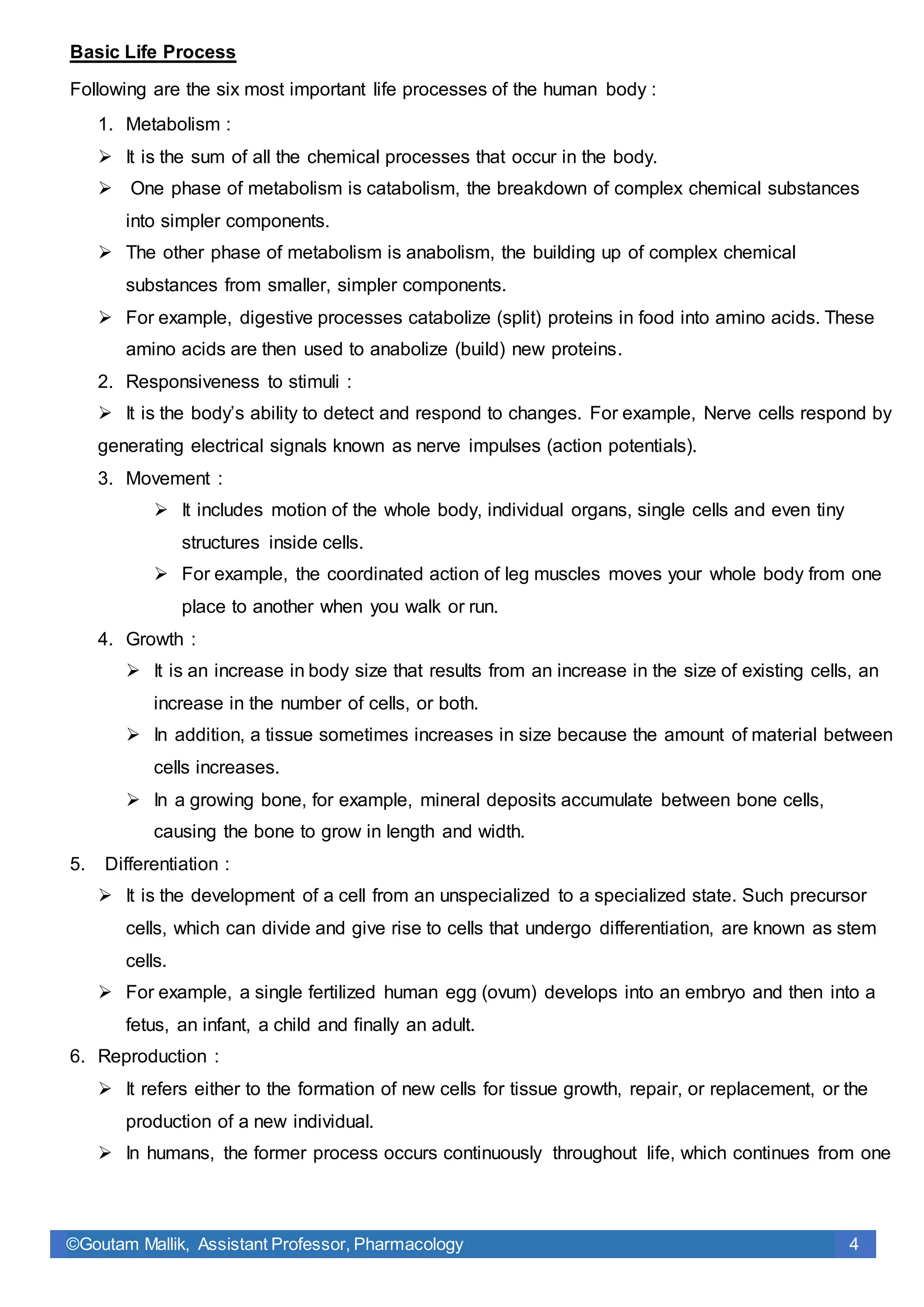 Introduction to human body | DOCX