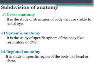 Introduction to human body, B.pharm Unit I | PPTX