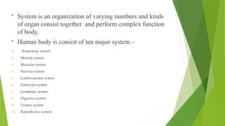 The human body is a complex, organized structure made up of various ...