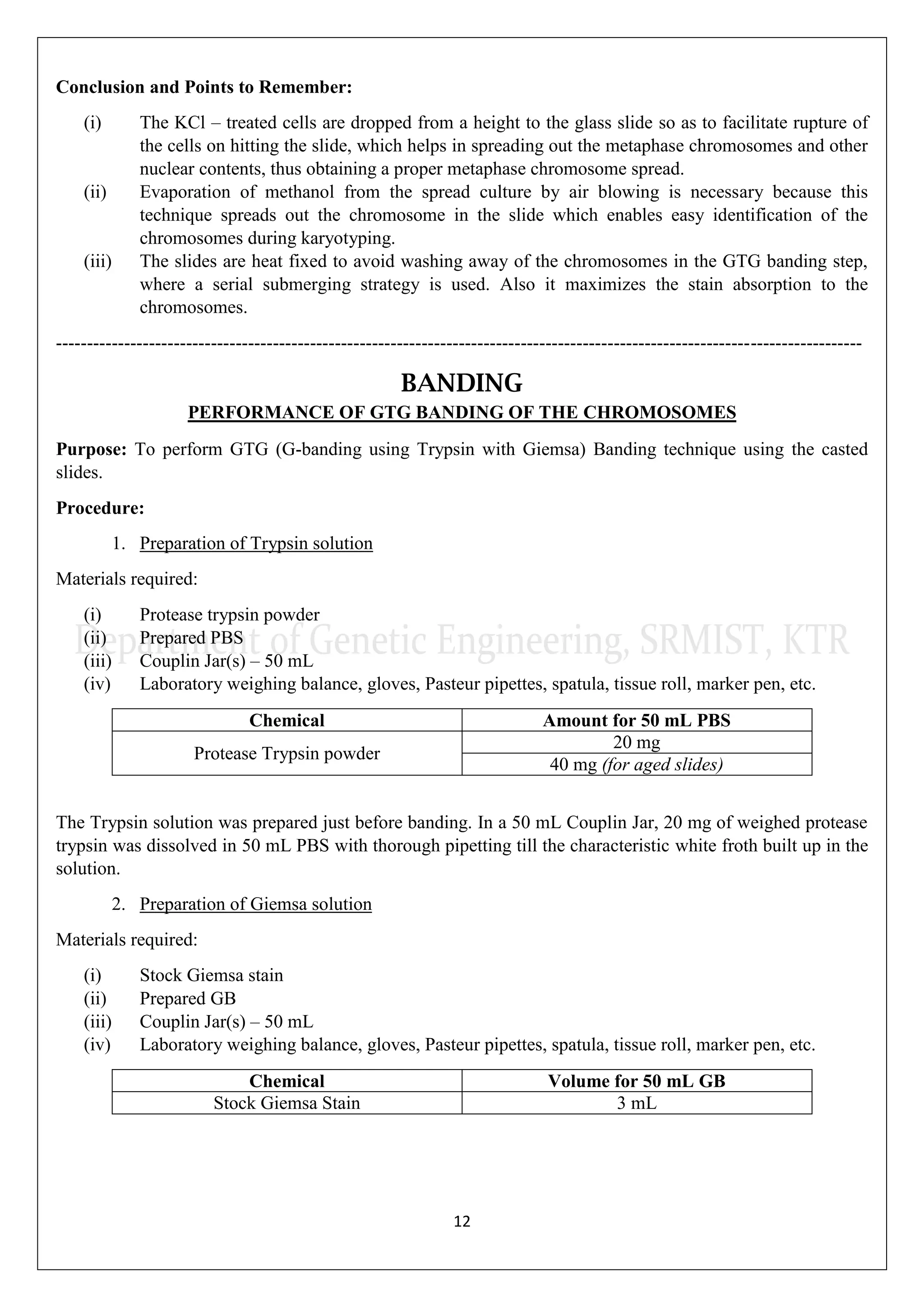 Introduction to HUMAN CHROMOSOME ANALYSIS: Conventional Karyotyping ...