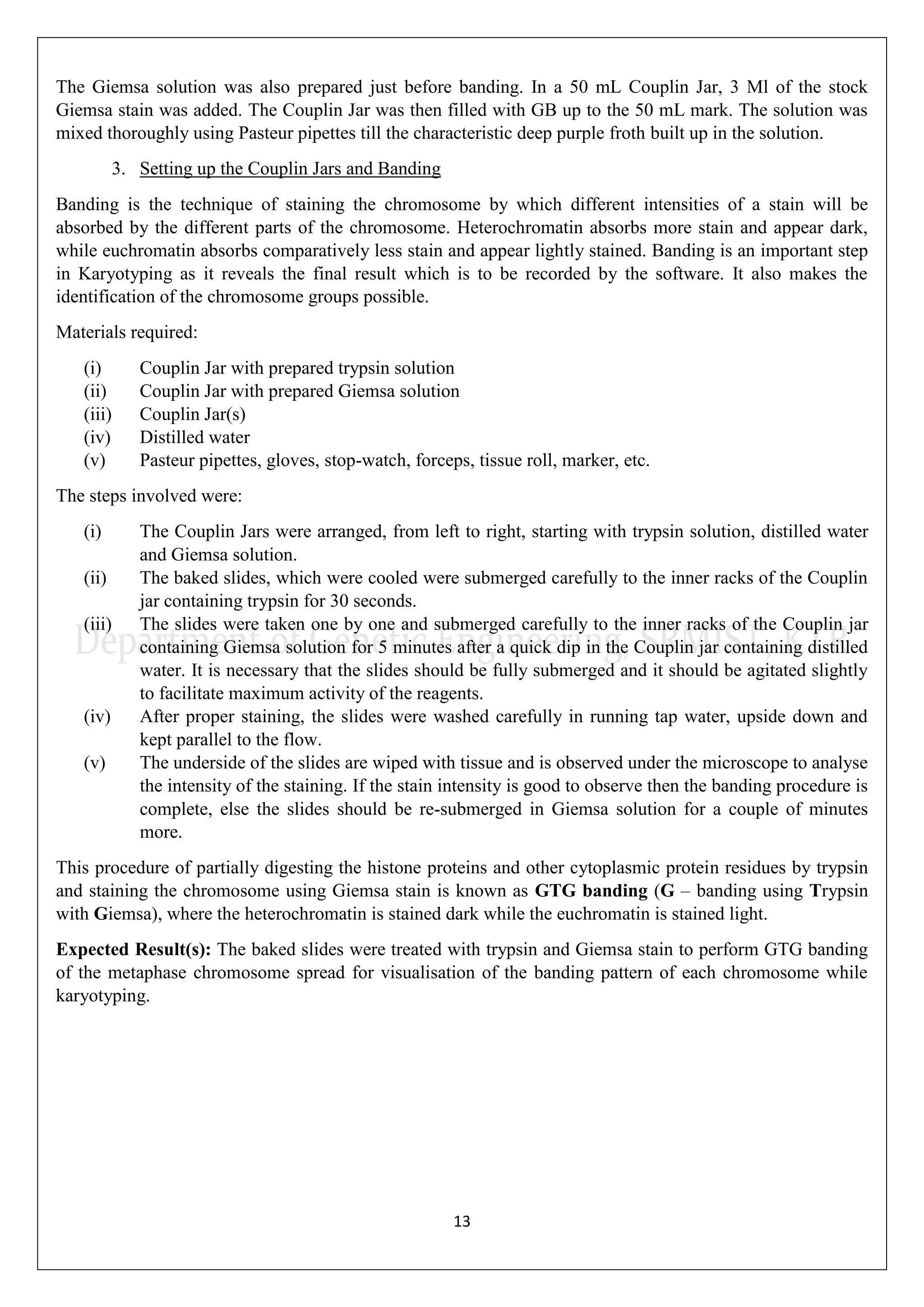 Introduction to HUMAN CHROMOSOME ANALYSIS: Conventional Karyotyping ...