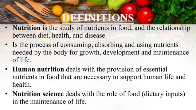 Introduction to human nutrition | PPTX