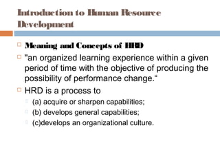 Introduction to human resource development | PPT