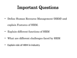 Introduction to Human Resource Management (HRM) | PPTX
