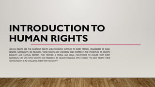 Introduction to human rights and its arguments | PPTX