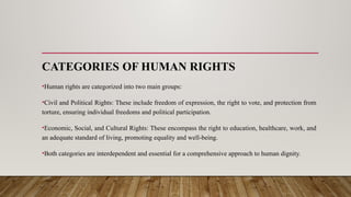 Introduction to human rights and its arguments | PPTX