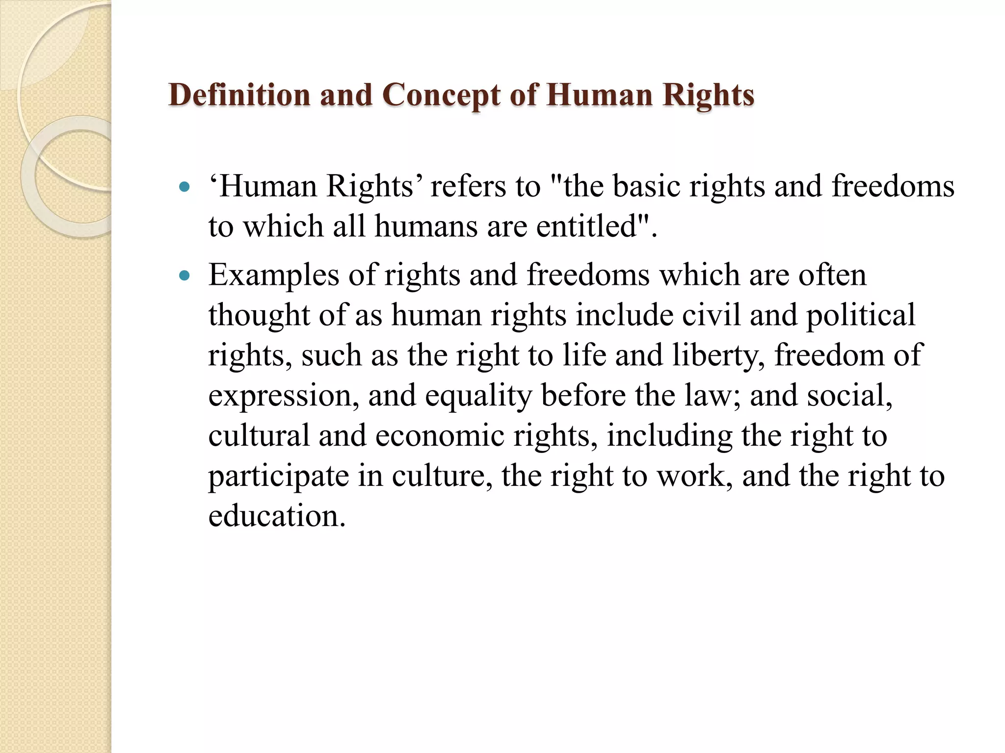 Introduction to human rights with a special focus on indian ...