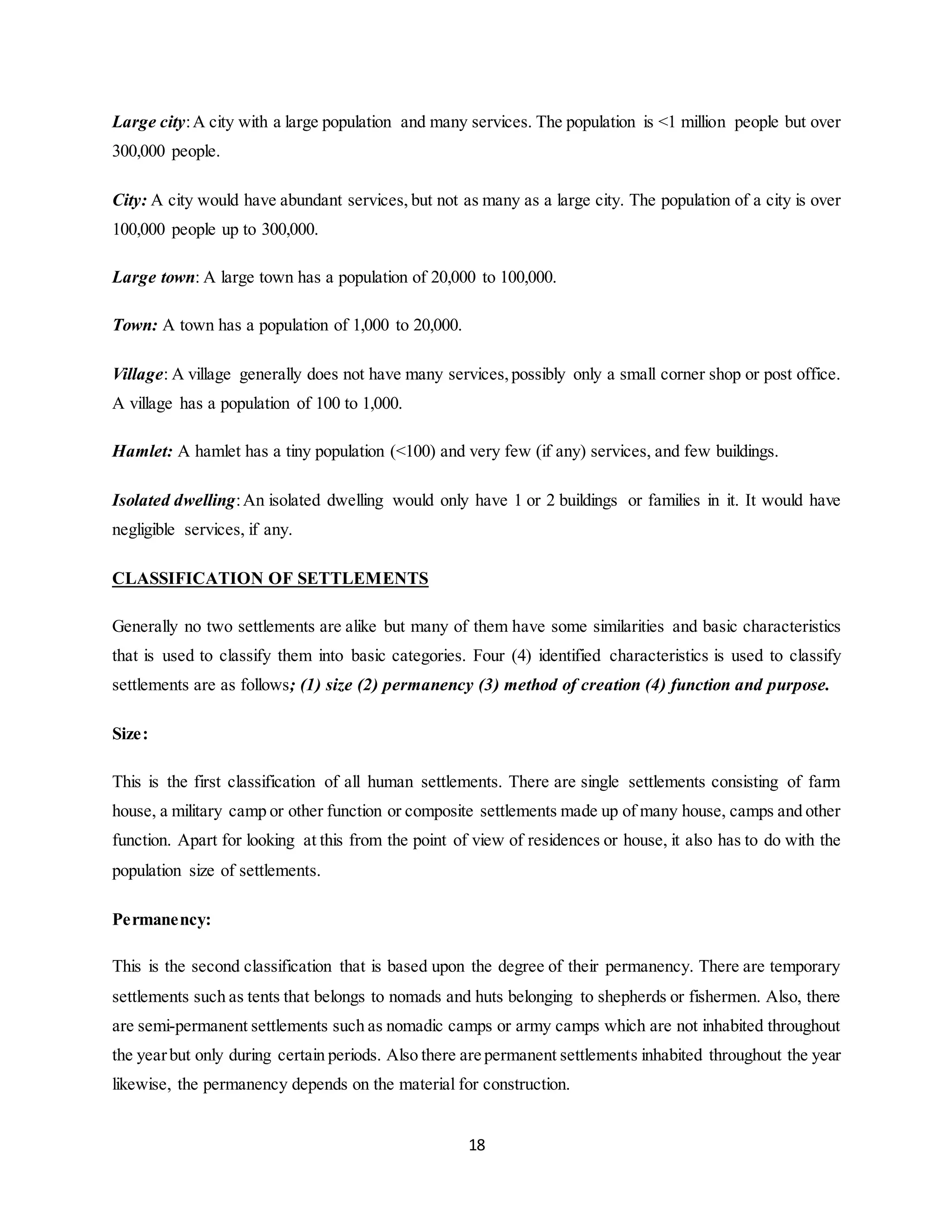 Introduction to human settlement and housing | DOCX