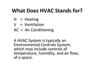 Introduction to hvac systems | PPT