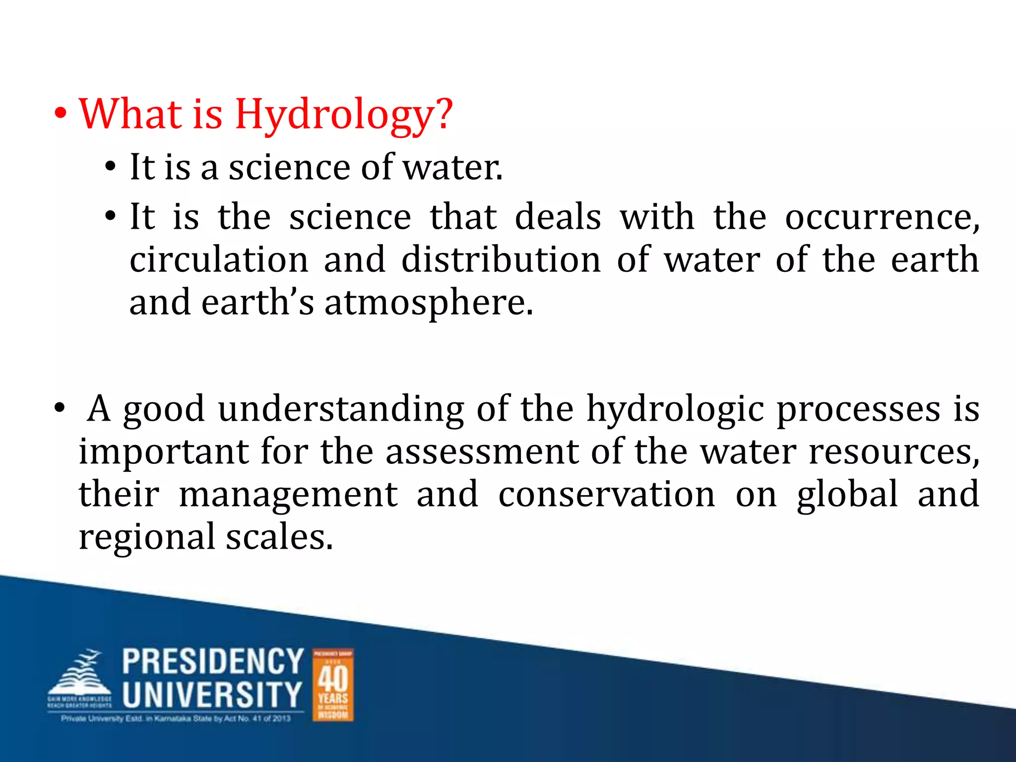 Introduction to hydrology | PPT