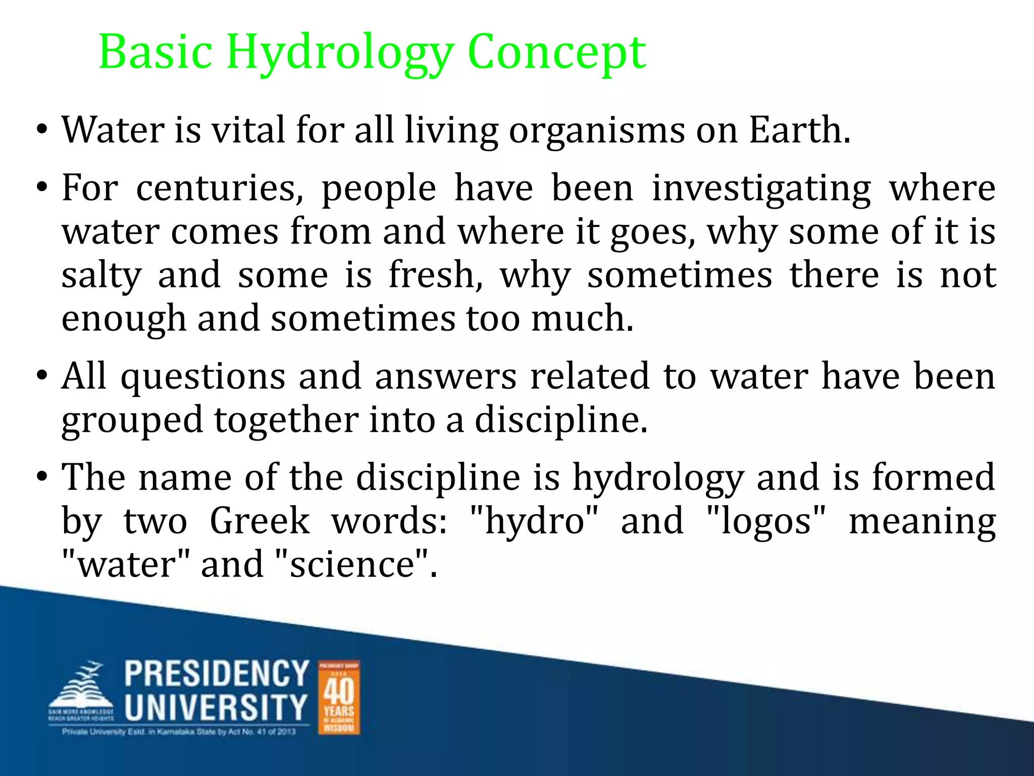 Introduction to hydrology | PPT