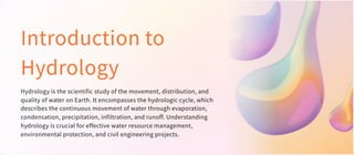 Introduction to Hydrology Hydrologic cycle | PPT