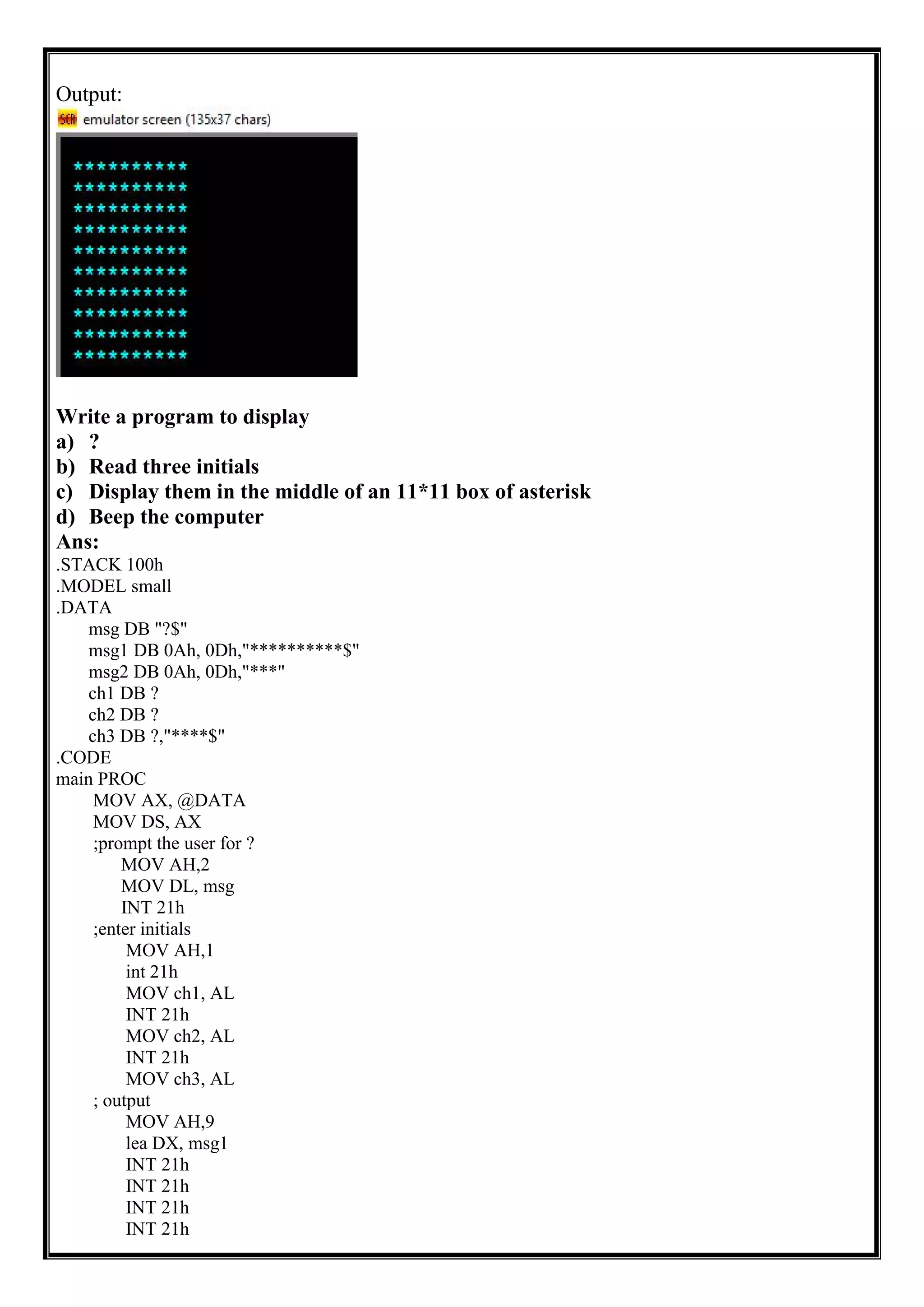 Introduction to ibm pc assembly language | PDF