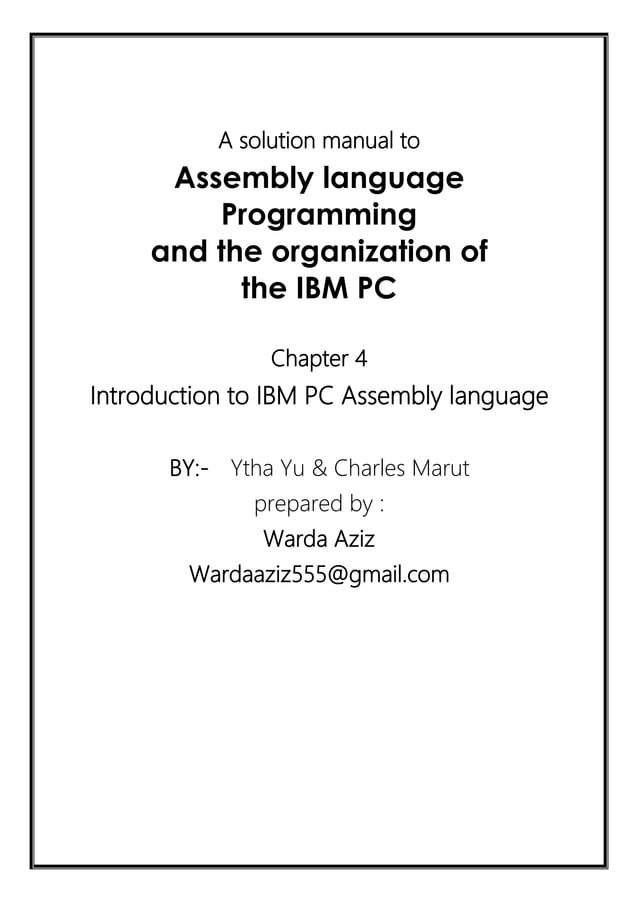 Introduction to ibm pc assembly language | PDF