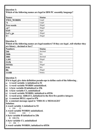 Introduction to ibm pc assembly language | PDF