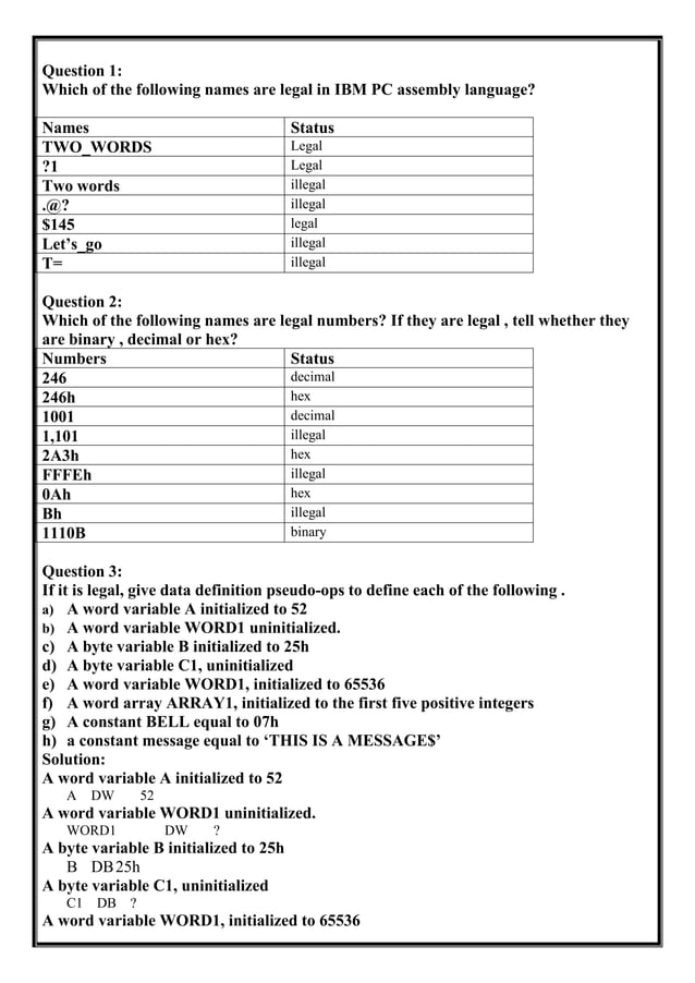 Introduction to ibm pc assembly language | PDF