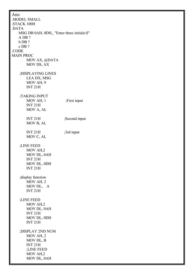 Introduction to ibm pc assembly language | PDF