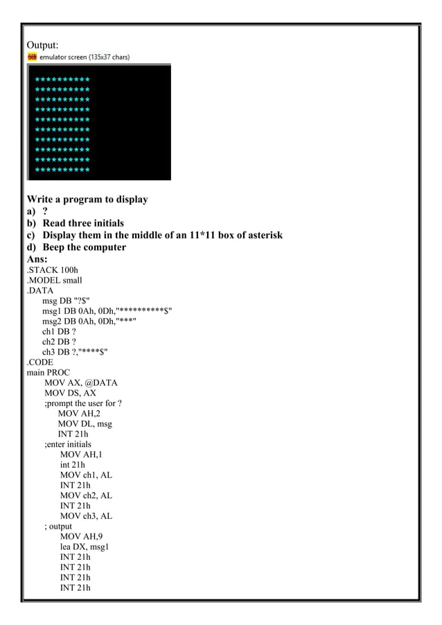 Introduction to ibm pc assembly language | PDF