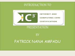 Introduction to ic3 | PPT