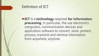 Introduction to ict | PPTX