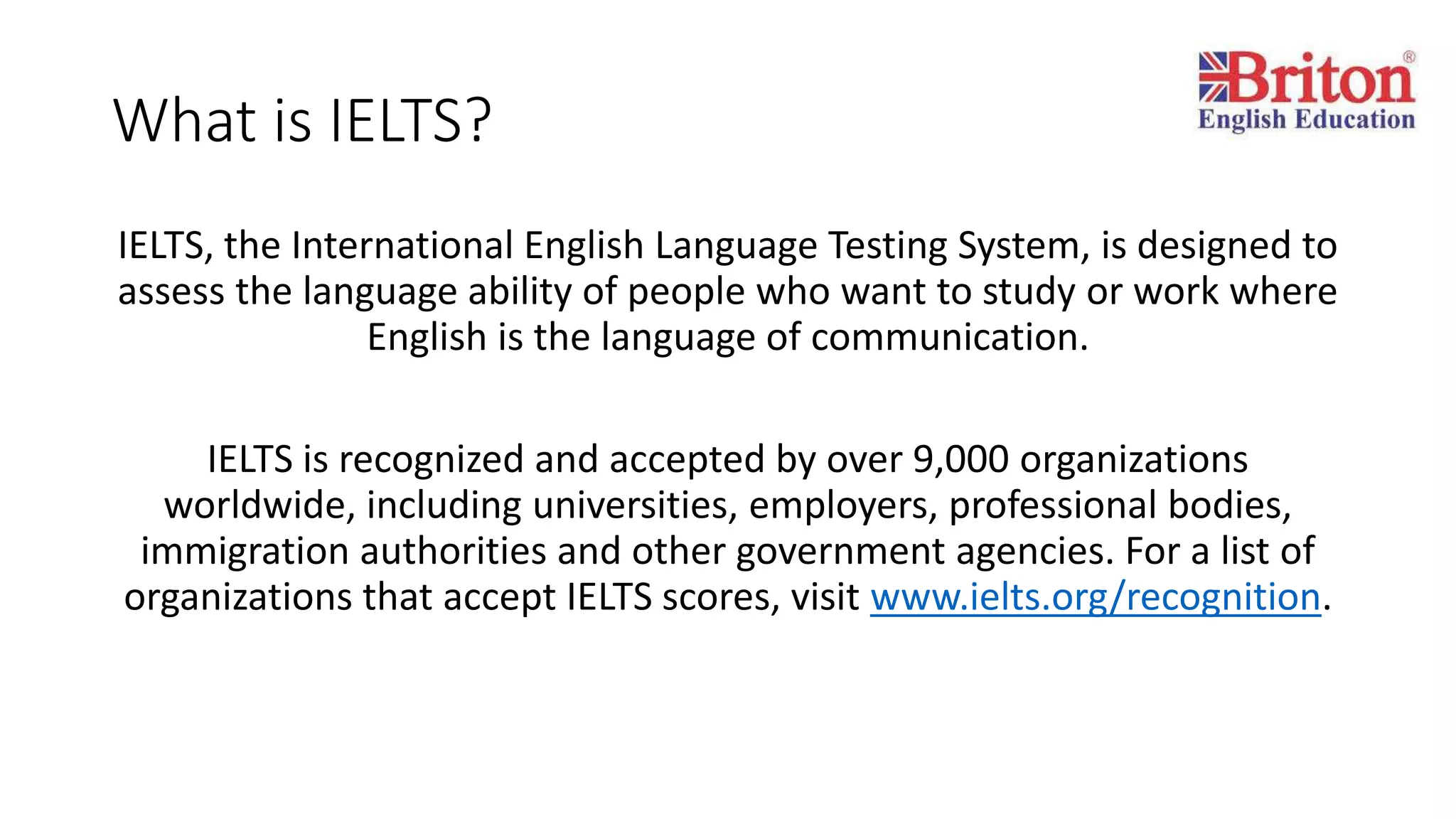 Introduction to ielts | PPTX