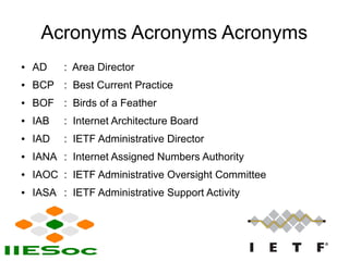 Introduction to IETF and Standardisation Process | PPT