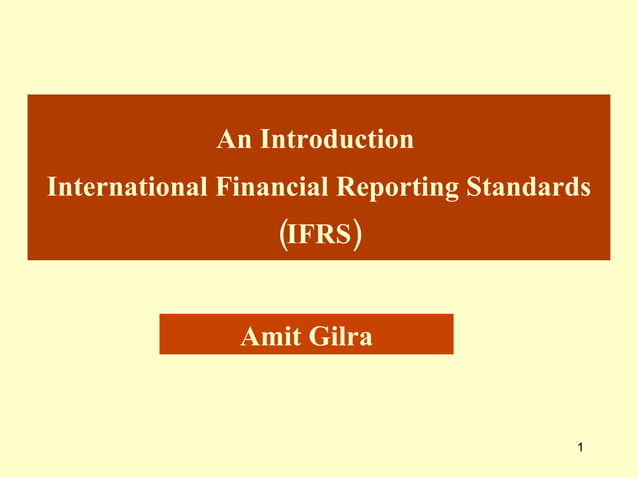 Introduction To IFRS | PPT