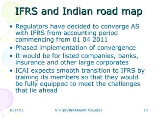 Introduction to ifrs and convergence | PPT