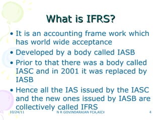Introduction to ifrs and convergence | PPT