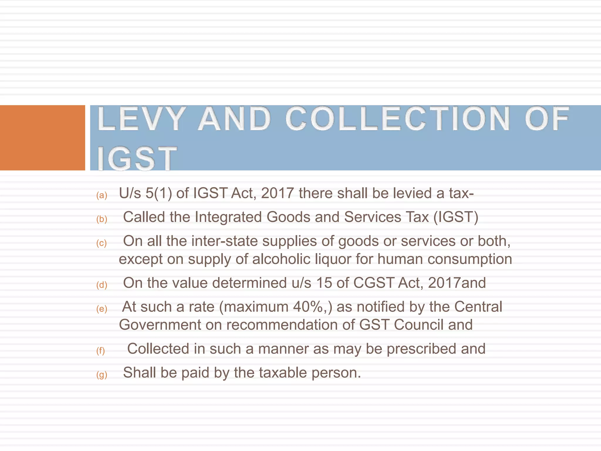Introduction to igst and levy of igst | PPTX
