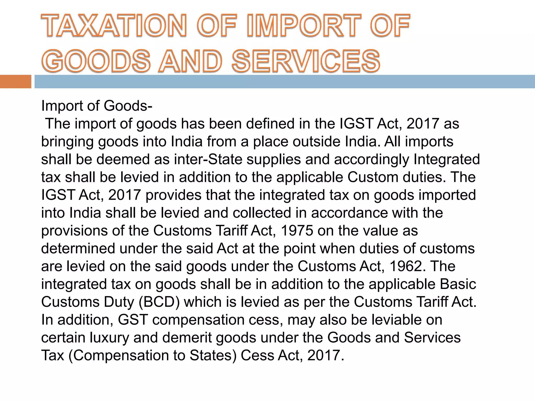 Introduction to igst and levy of igst | PPTX