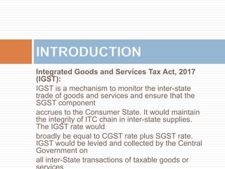 Introduction to igst and levy of igst | PPT