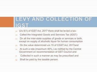 Introduction to igst and levy of igst | PPT