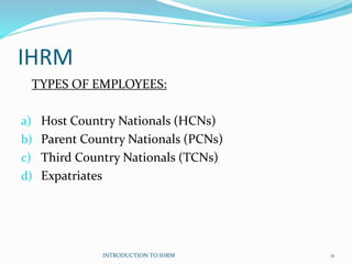 Introduction to IHRM | PPTX