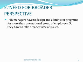 Introduction to IHRM | PPTX