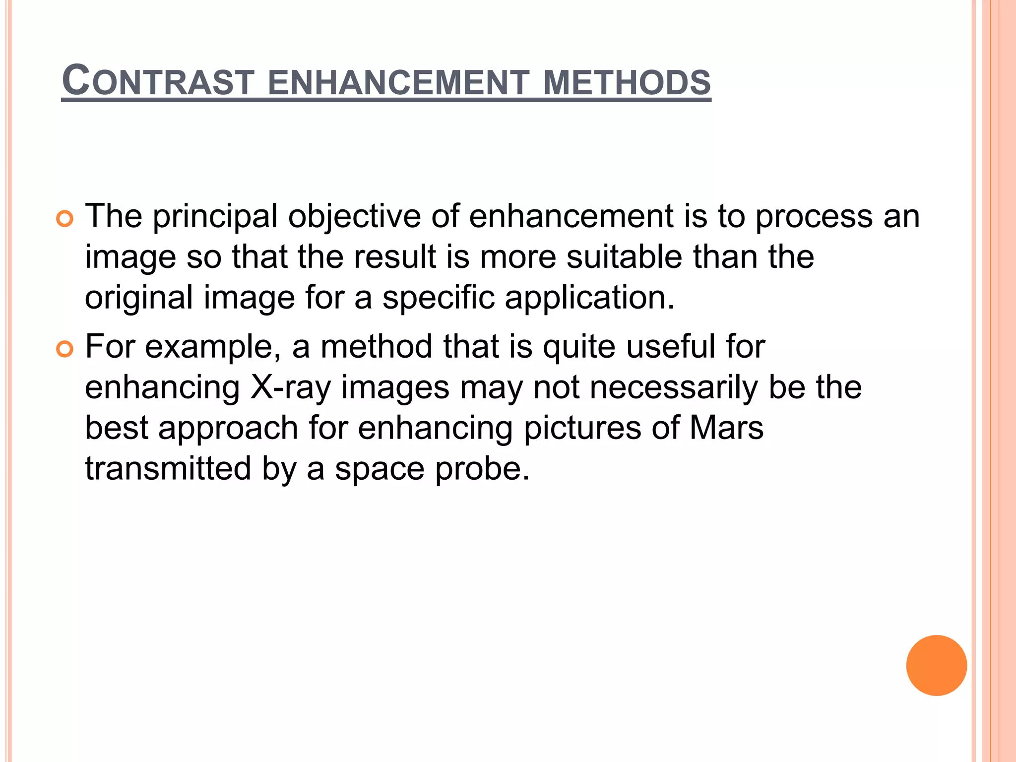 Introduction to image contrast and enhancement method | PPTX