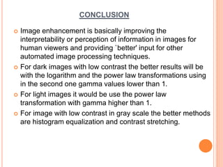 Introduction to image contrast and enhancement method | PPTX