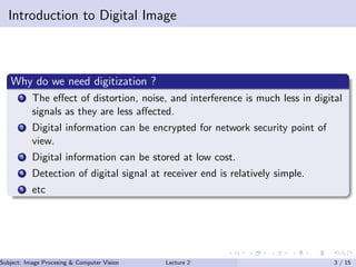 Lecture 2 Introduction to digital image | PDF