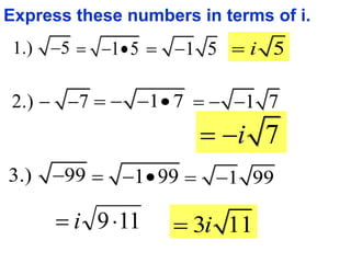 Introduction to imaginary numbers.ppt