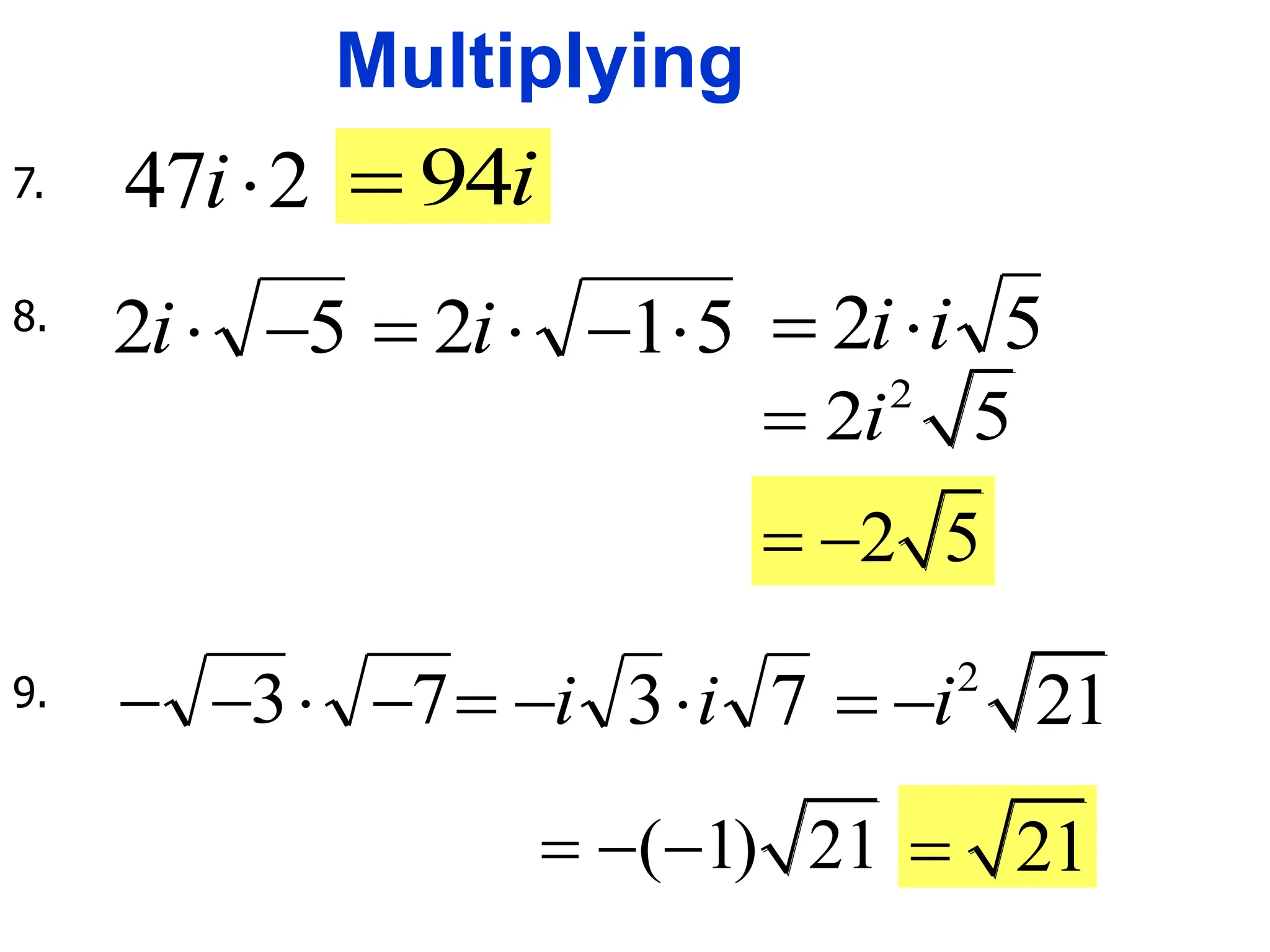 Introduction To Imaginary Numbers.ppt