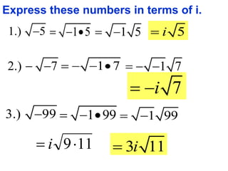 Introduction to imaginary numbers.ppt