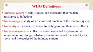 Introduction to immunology Biochemistry | PPTX