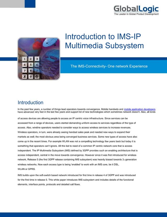 Introduction to IMS-IP Multimedia Subsystem | PDF