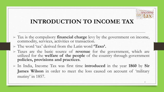 Introduction to income tax | PPTX