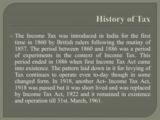 Introduction to Income Tax, Residential Status & Incidence of Tax | PPT
