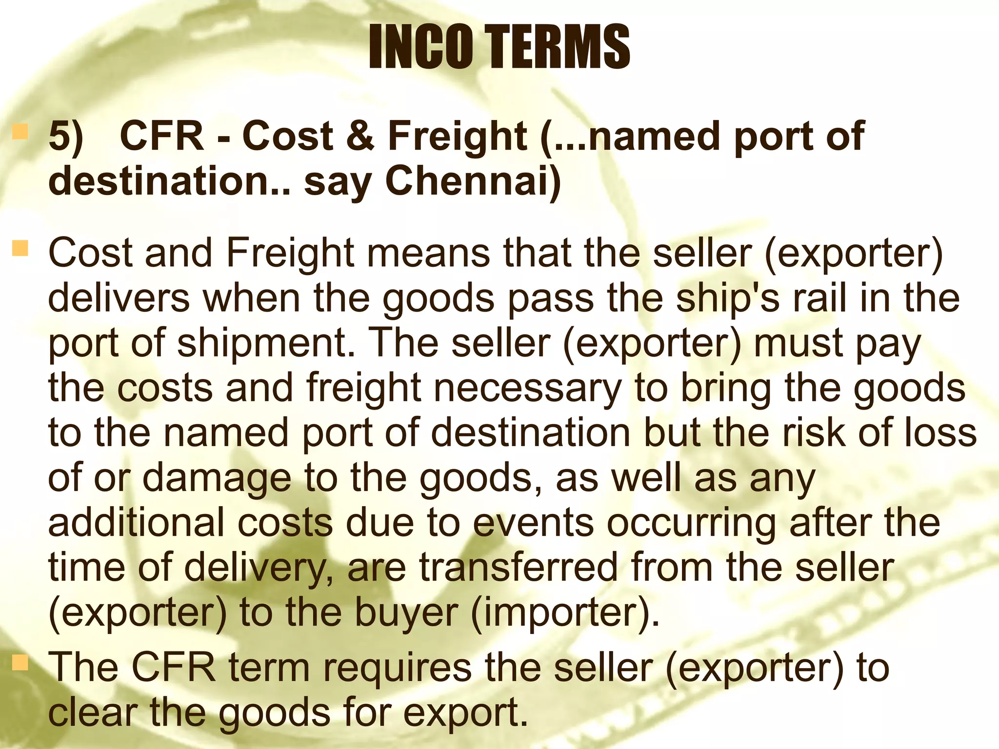 Introduction to INCO TERMS and LCs (5) | PPT